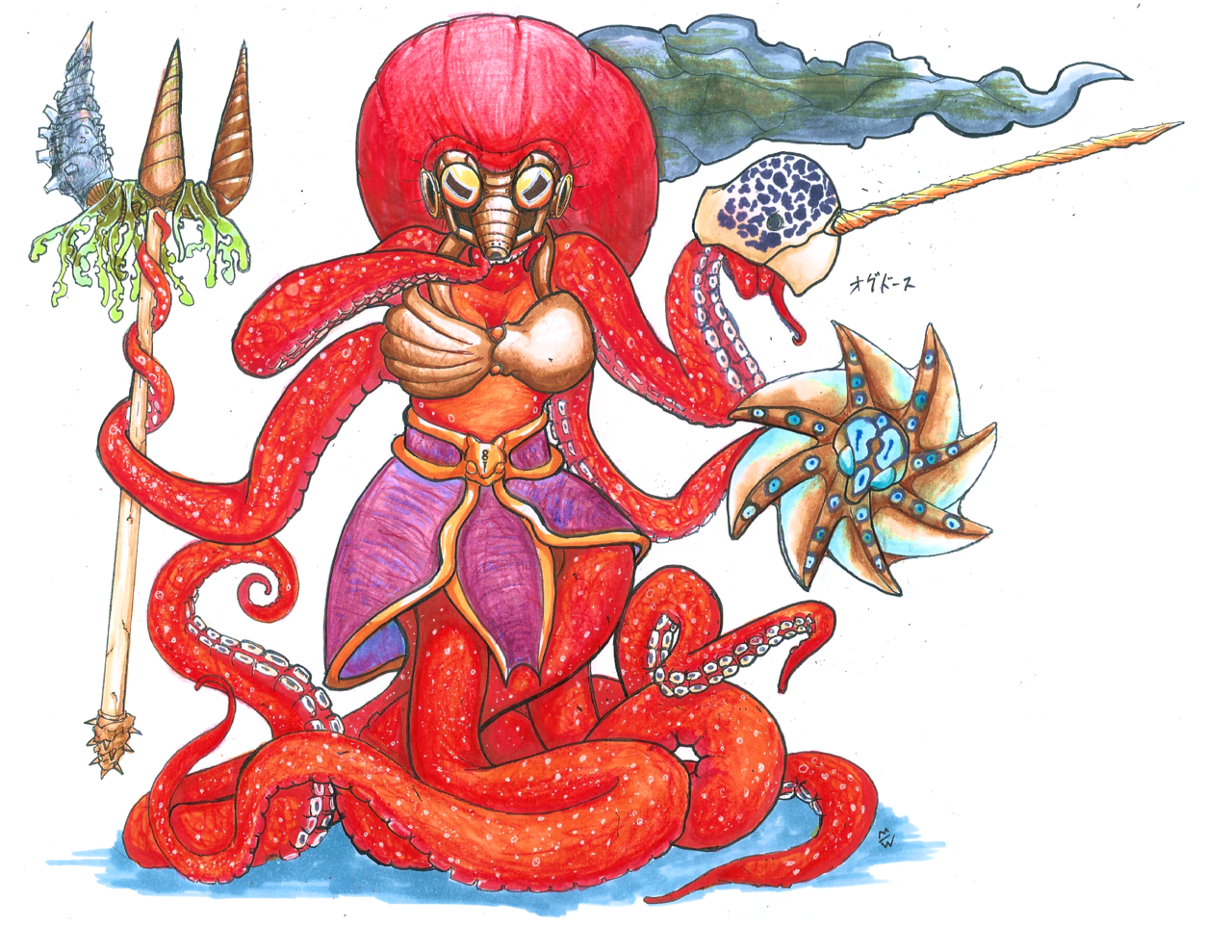 しゃちん: "タコ騎士オクドース #オリジナル #タコ #人外 #騎士 https://pawoo.net/m…" - Pawoo - 創作活動や自由なコミュニケーションを楽しめる場