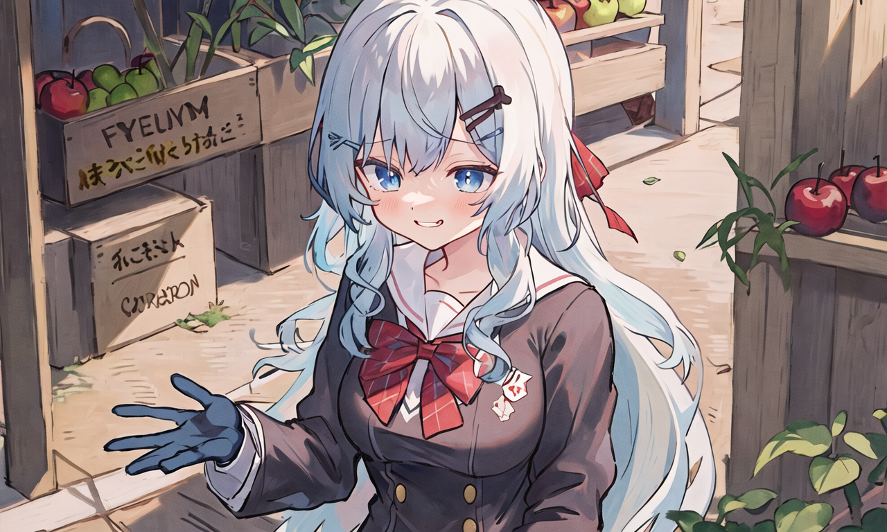 雨夏＠FANBOX始める: "日誌7_冬(晴) “ 今天幫助了走散的小女孩~開心。 ” #異世界生徒日誌 #AIイラスト #AI ...