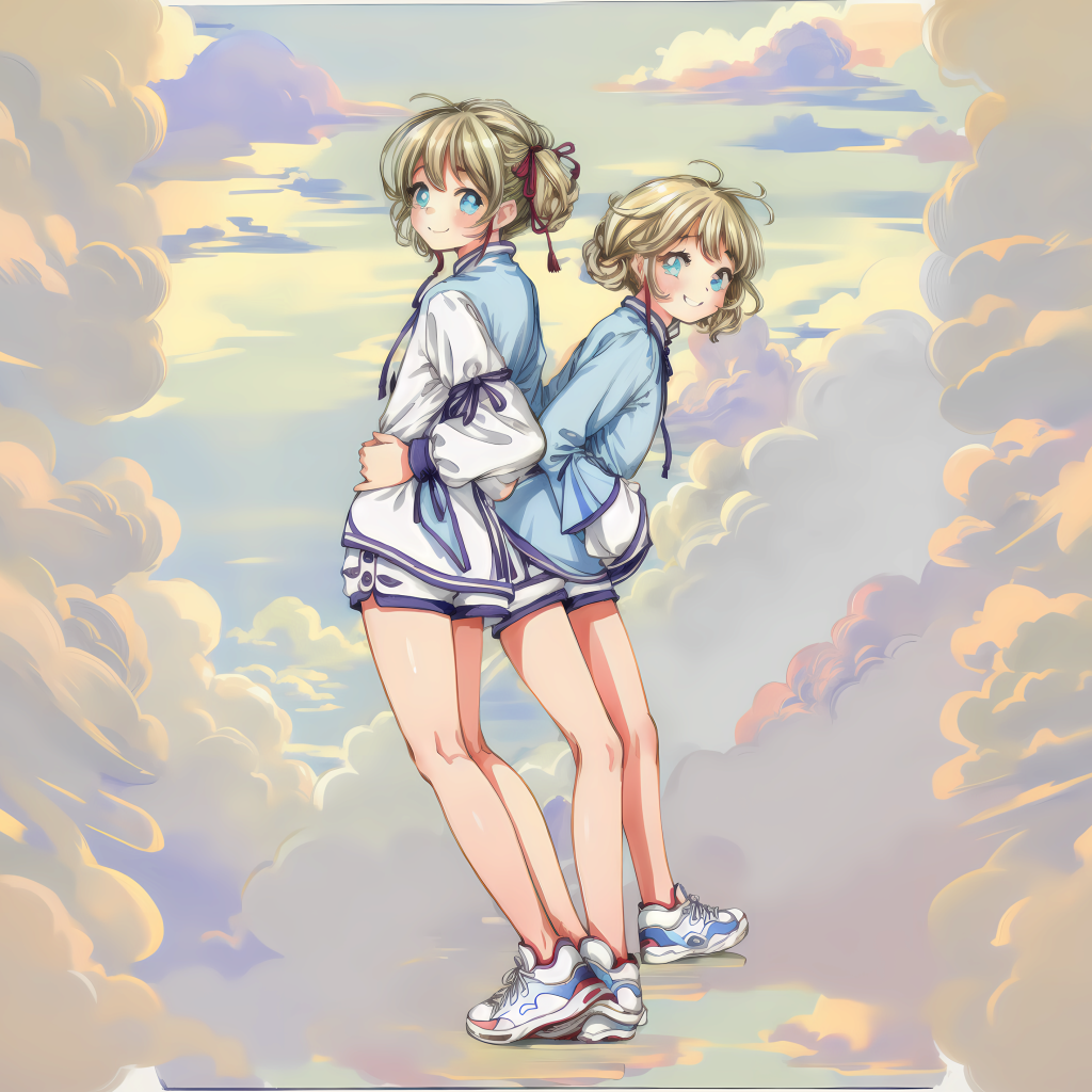 taguma: "#stablediffusion img2img 線画彩色 二人,雲,山,室外,中華風,靴,空,ス…" - Pawoo ...