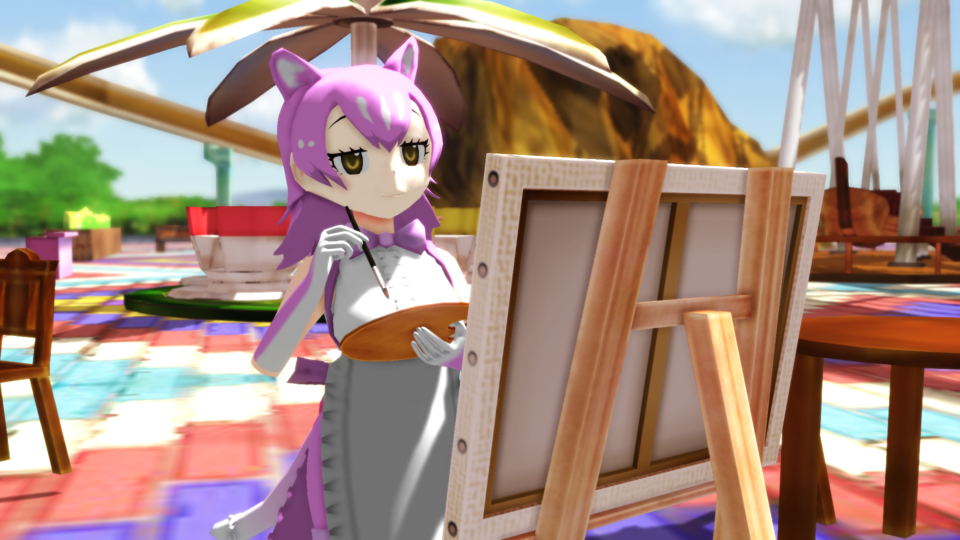 Rax: "[MMD] Pink painting #MMD #MMDけもフレ #けものフレンズ [モデ…" - Pawoo - 創作活動や ...