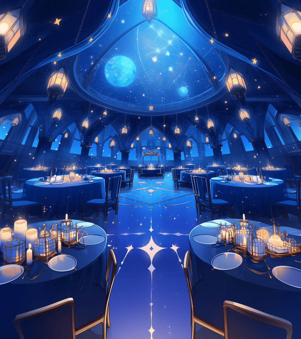 nijidraw: "Fantasy magic style Dinner party Dark blue colo…" - Pawoo ...